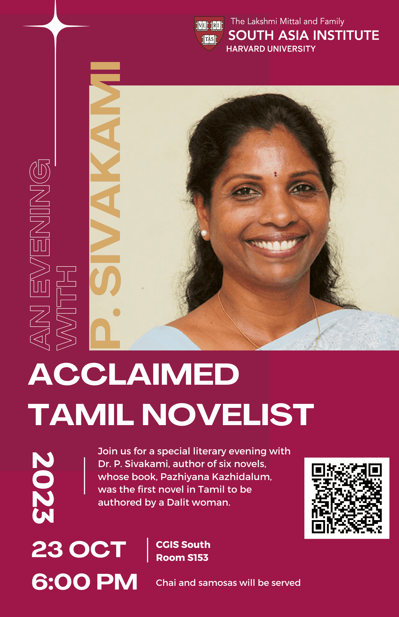 An Evening with Acclaimed Tamil Novelist Dr. P. Sivakami • The Lakshmi ...