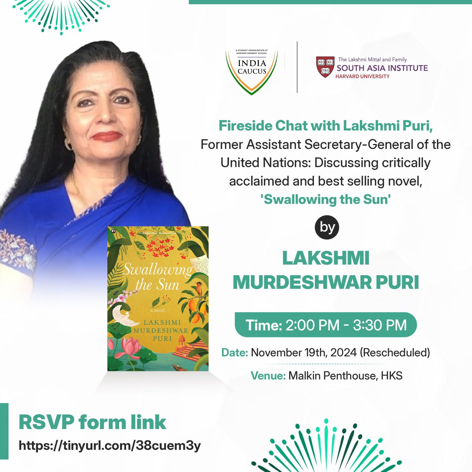 NEW DATE | Fireside Chat with Lakshmi Puri, Author of “Swallowing the ...